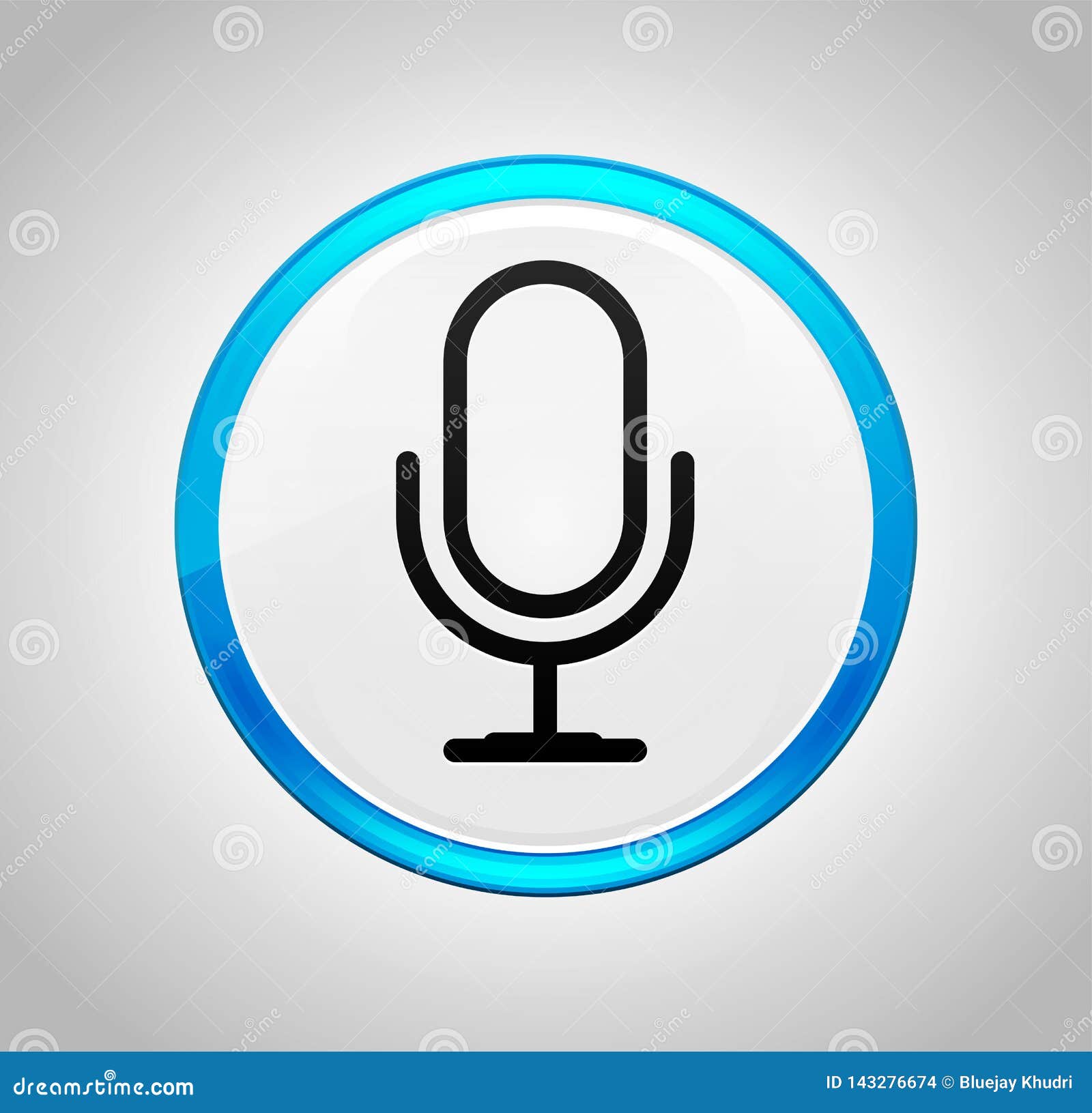 Microphone Icon Round Blue Push Button Stock Illustration ...