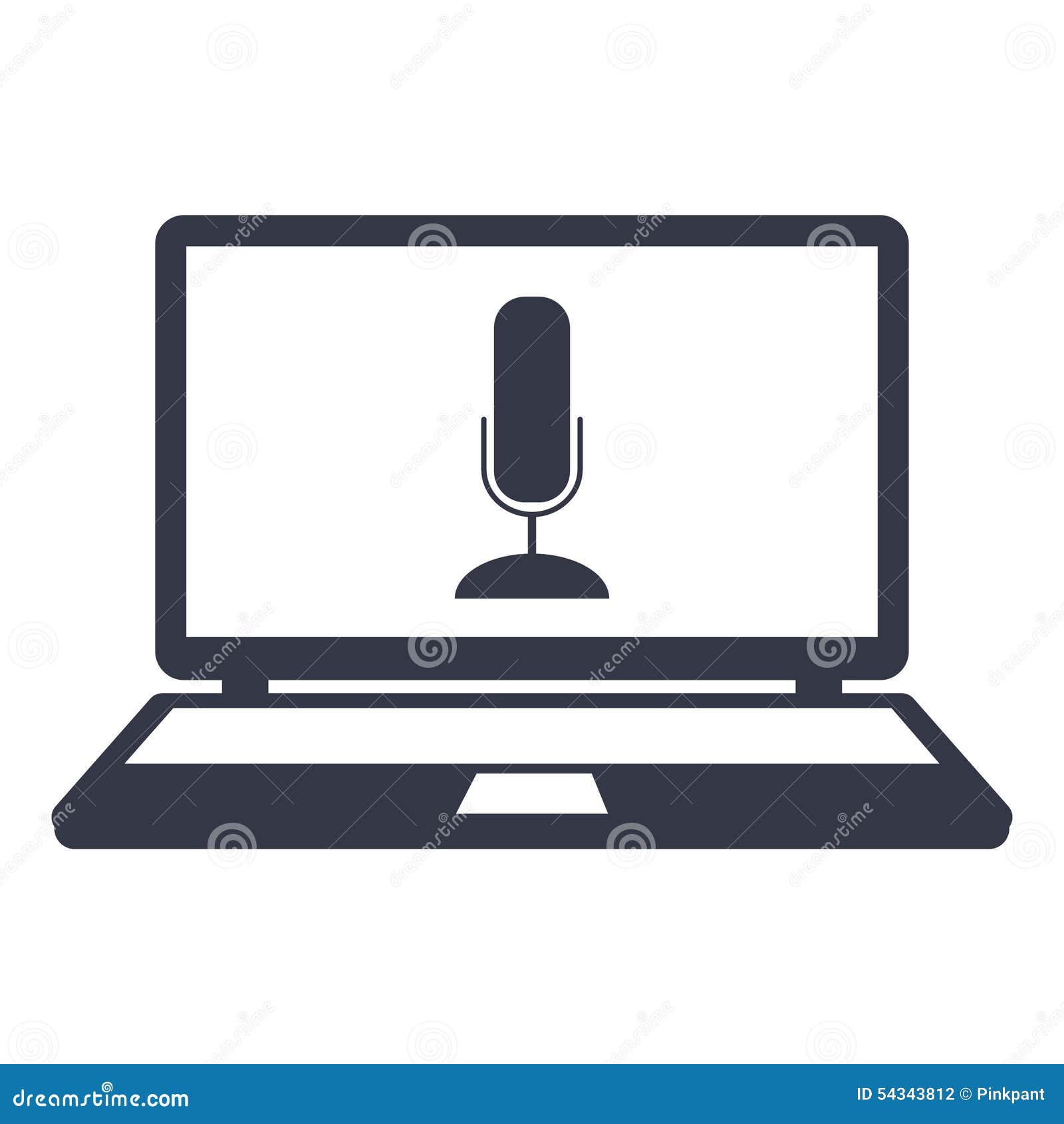Microphone Icon on the Screen Laptop Stock Vector - Illustration of ...