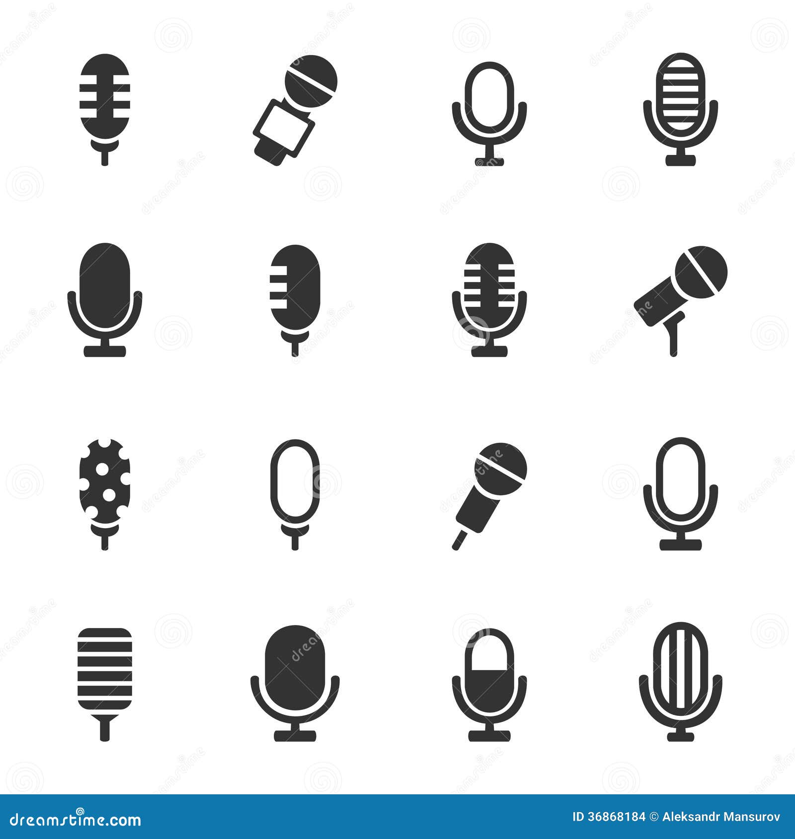 Microphone an icon stock vector. Illustration of cable - 36868184