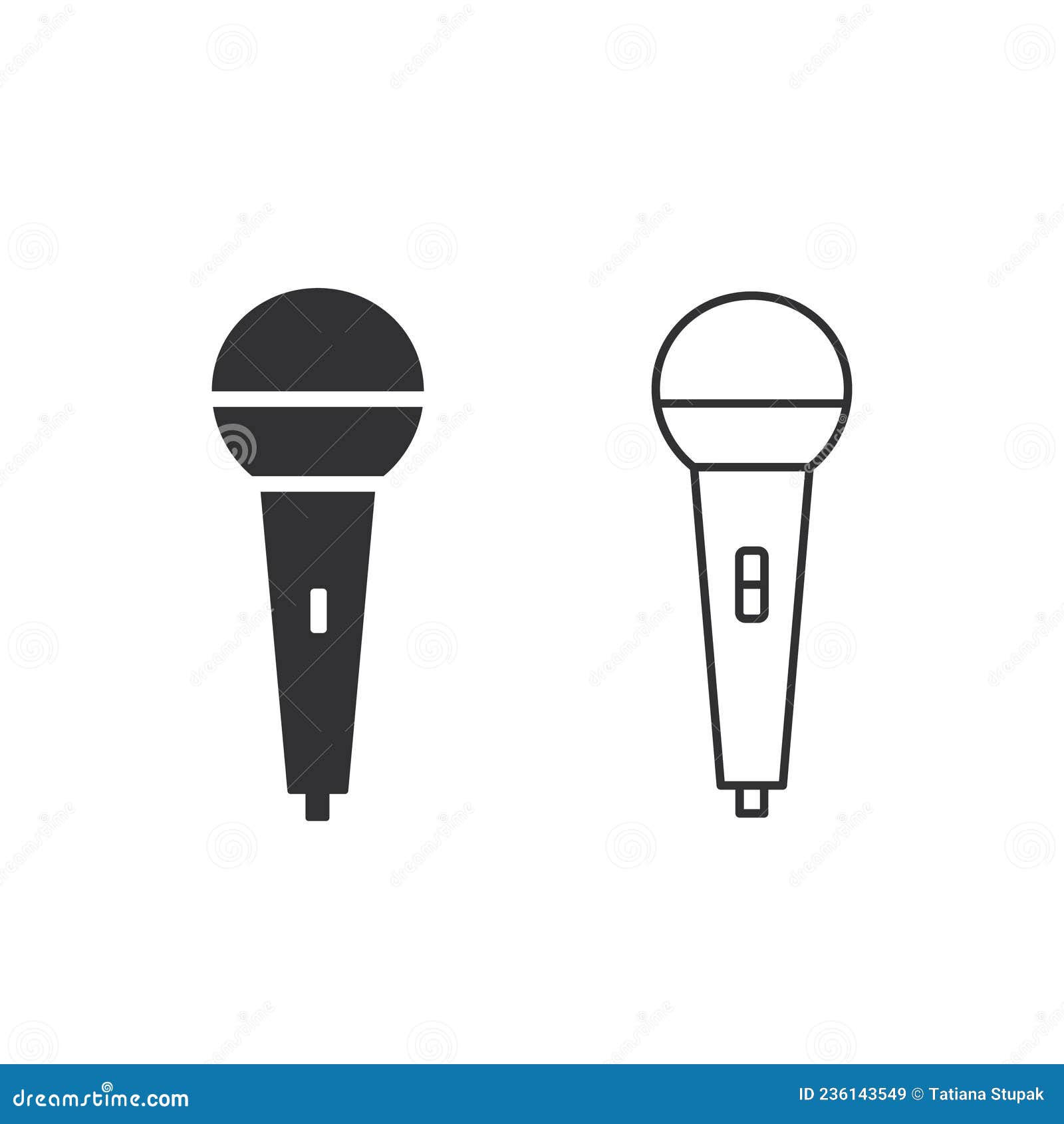 Microphone Icon Set, Mic Symbol, Vector Isolated Flat Design ...