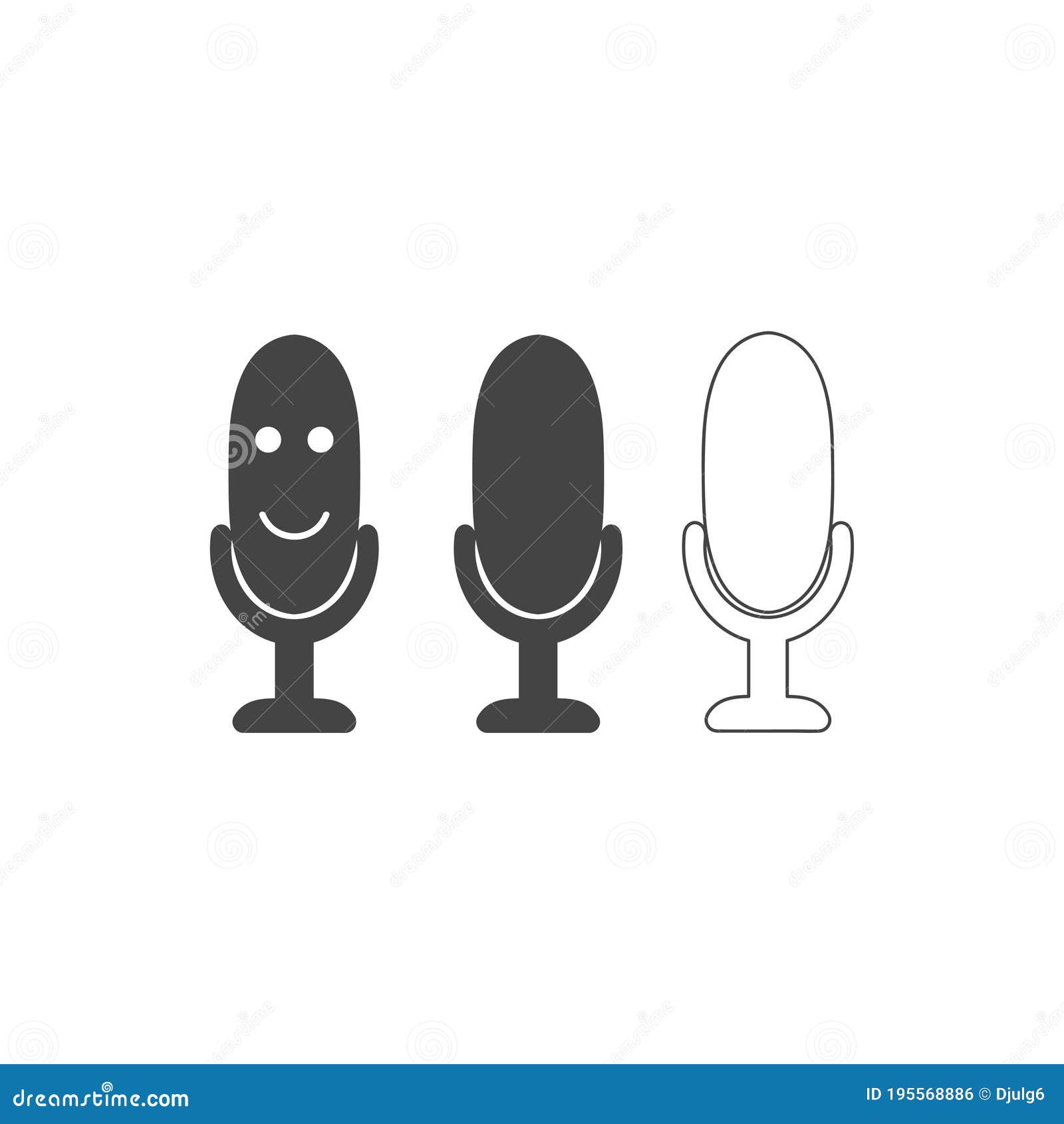 Microphone Icon Set. Vector Image Personal Assistant and Voice ...
