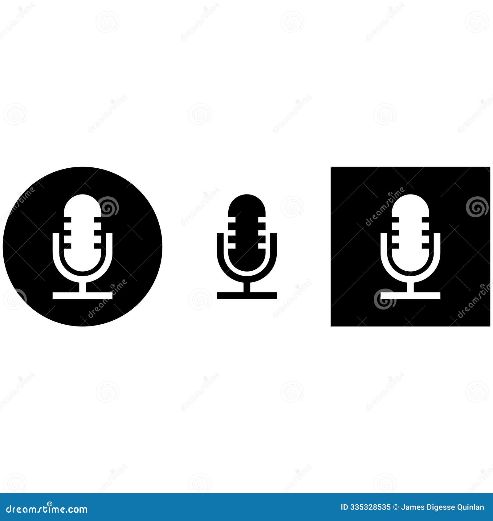 Microphone Icon Shapes Isolated Stock Illustration - Illustration of ...