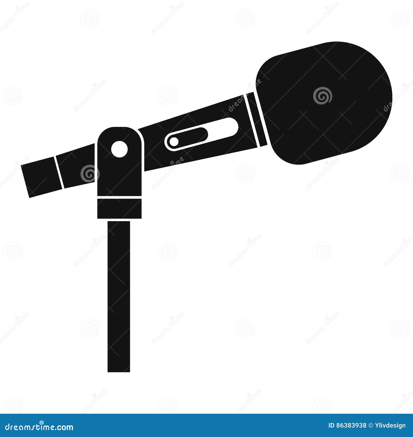 Microphone Icon, Simple Style Stock Vector - Illustration of ...