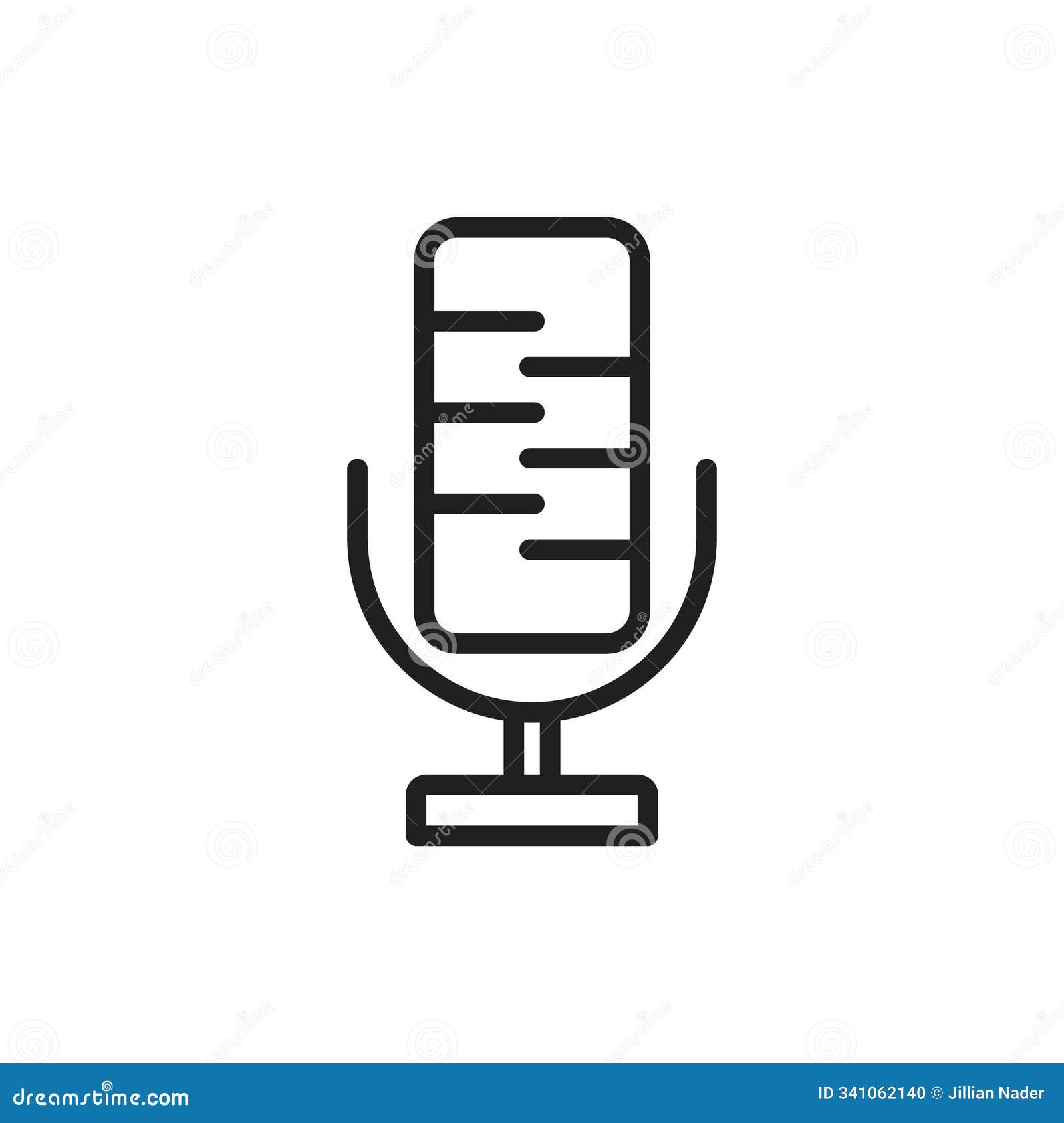 Microphone Icon Simple Thin Outline Stock Illustration - Illustration ...