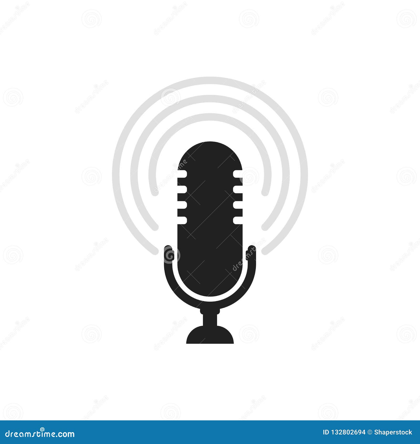 Microphone Icon. Speaker Vector. Sound Sign Isolated on White ...