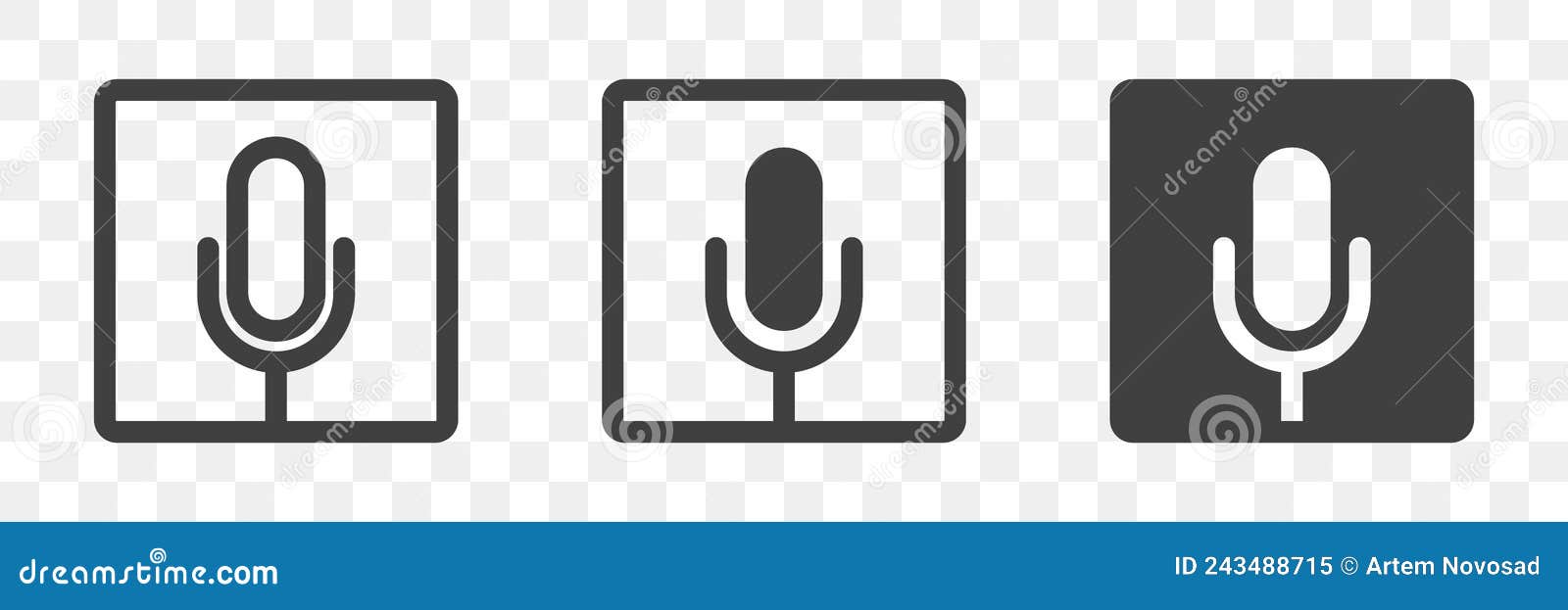Microphone Icon in Three Variants. a Simple Image of a Sound Record ...