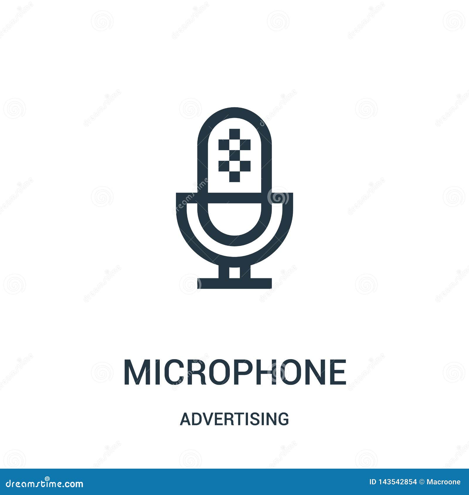 Microphone Icon Vector from Advertising Collection. Thin Line ...