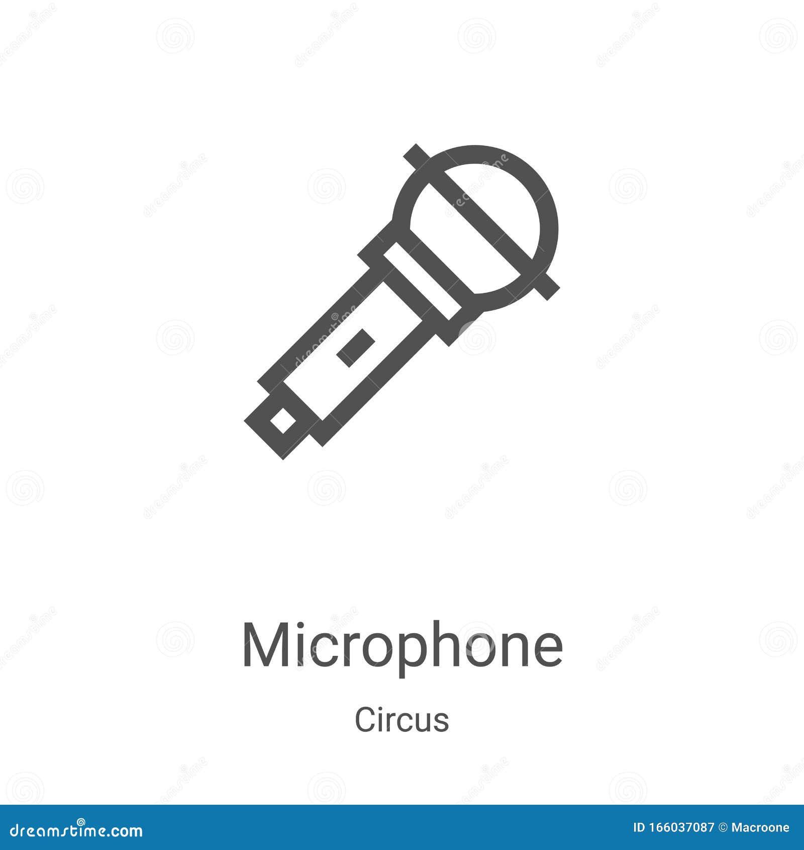 Microphone Icon Vector from Circus Collection. Thin Line Microphone ...