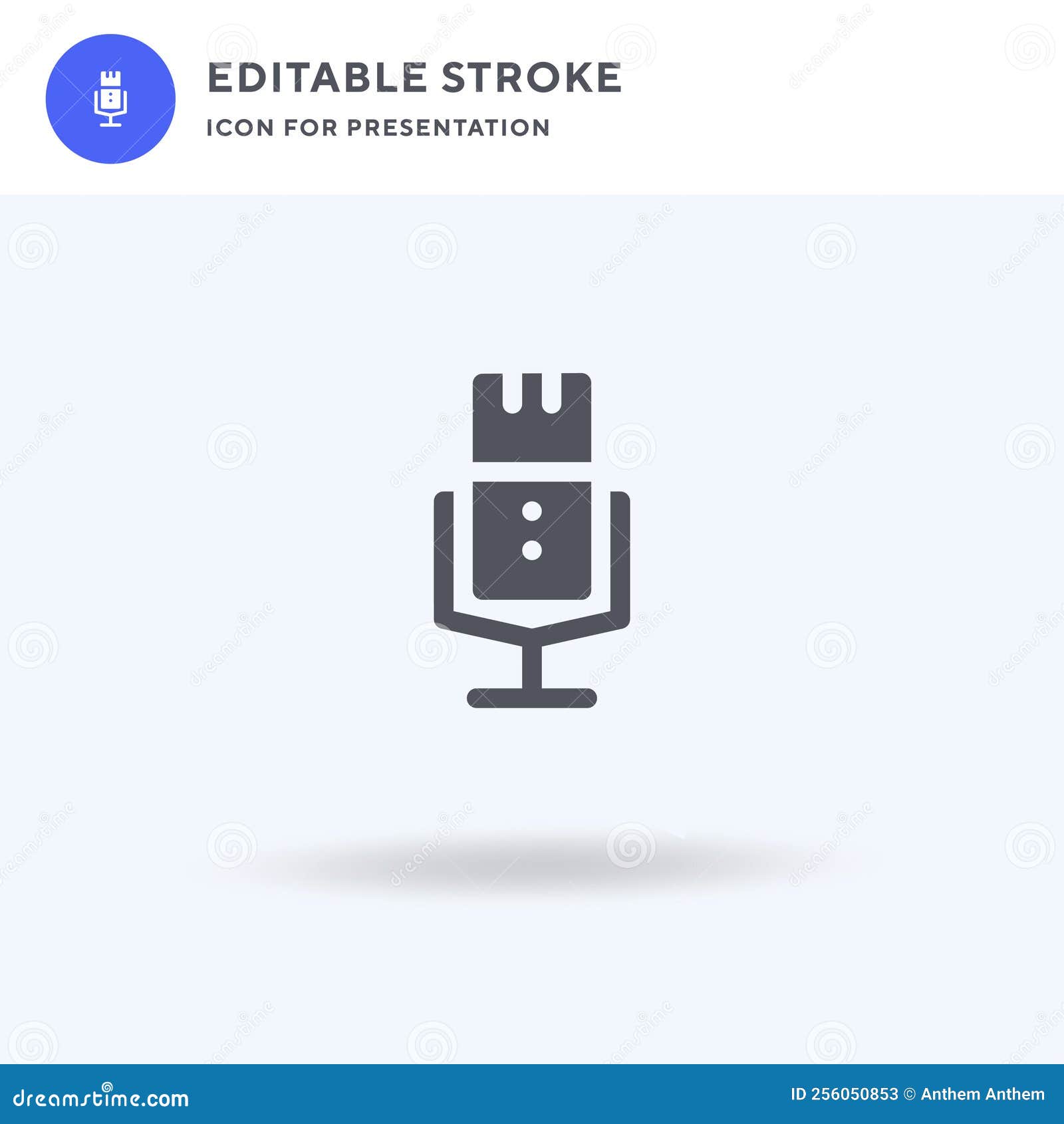 Microphone Icon Vector, Filled Flat Sign, Solid Pictogram Isolated on ...