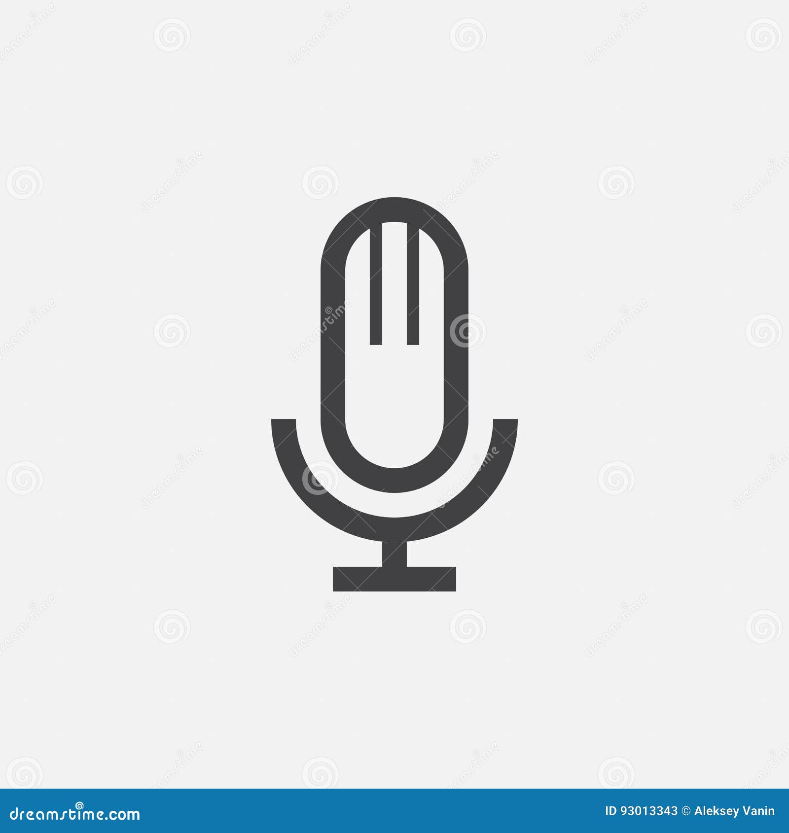 Microphone Icon, Vector Logo, Linear Pictogram Isolated on White, Pixel ...