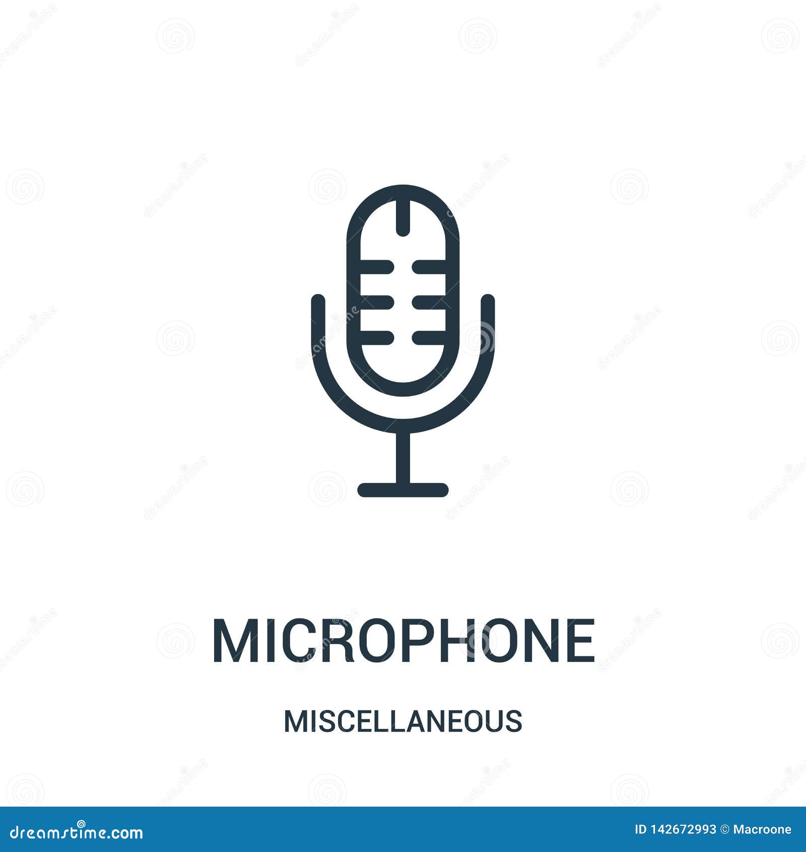 Microphone Icon Vector from Miscellaneous Collection. Thin Line ...