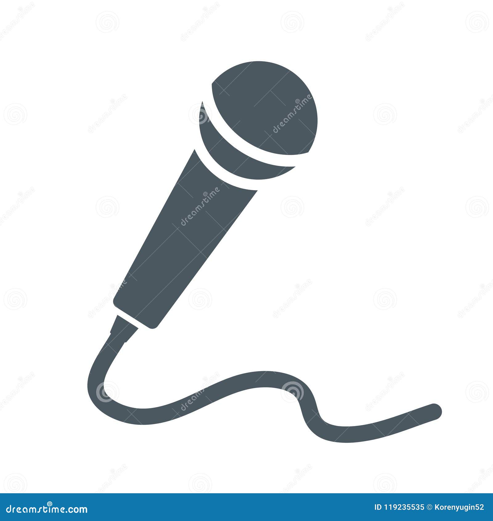 Microphone Icon on White, Stock Vector Illustration Stock Vector ...