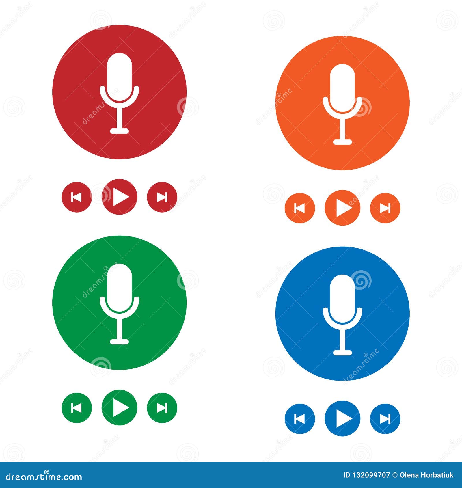 Microphone Icons Set. Microphone Vector Icon. Mic Illustration Symbol ...