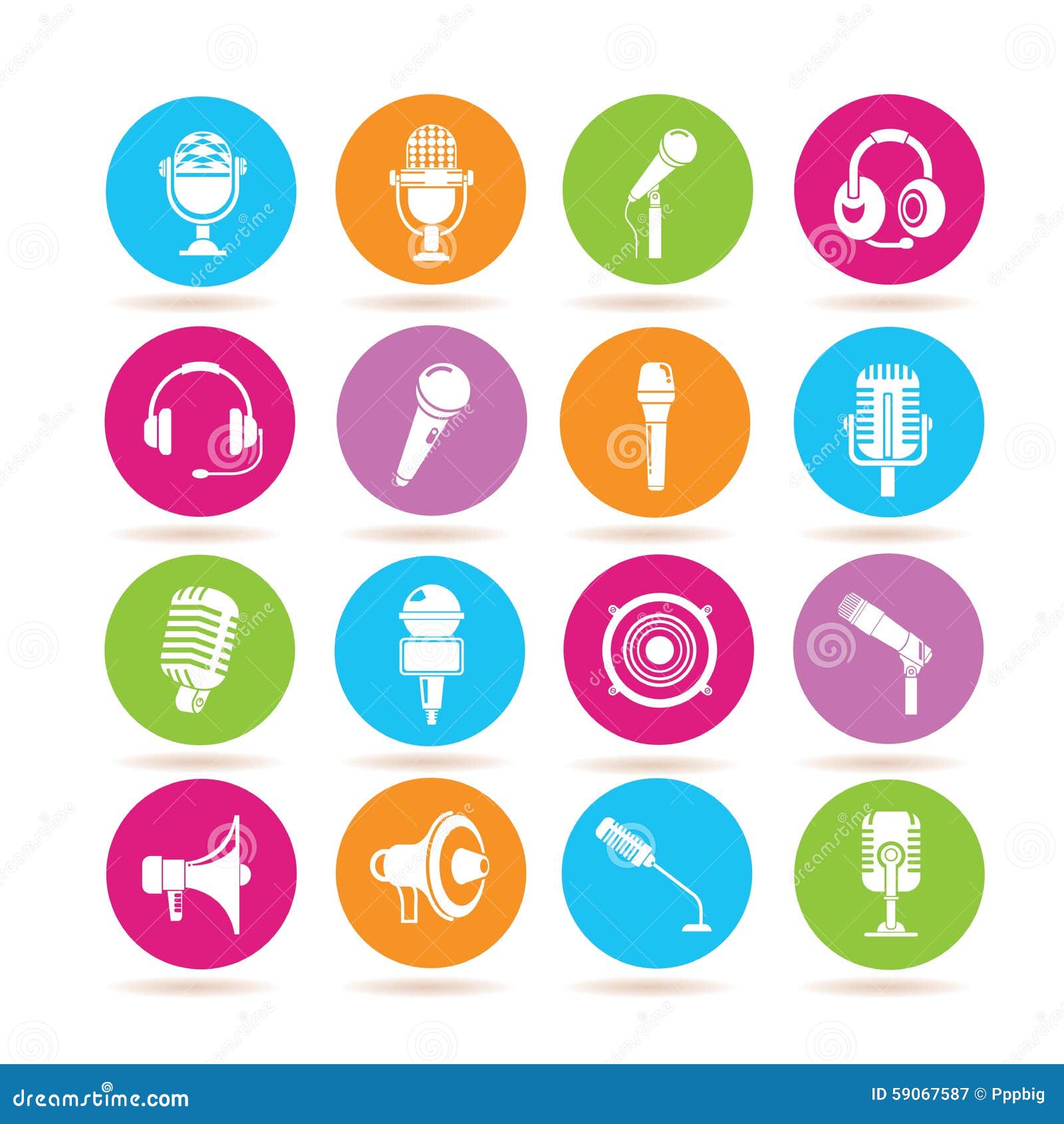 Microphone icons stock illustration. Illustration of journalist - 59067587