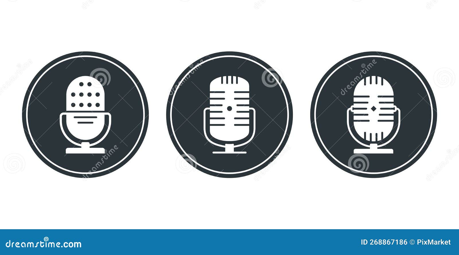 Microphone Icons Set. Microphone Vector Icon. Mic Illustration Symbol ...