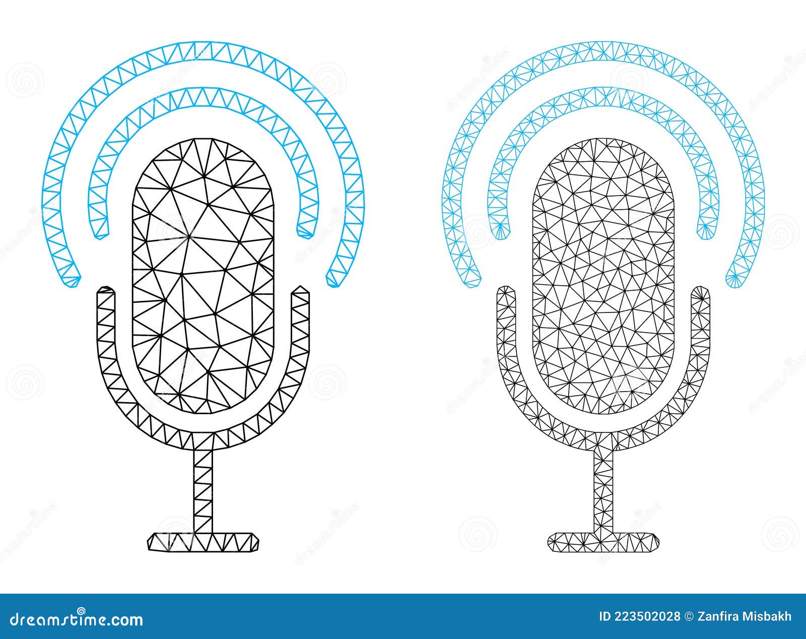 Microphone Icons - Vector Polygonal Mesh Stock Vector - Illustration of ...