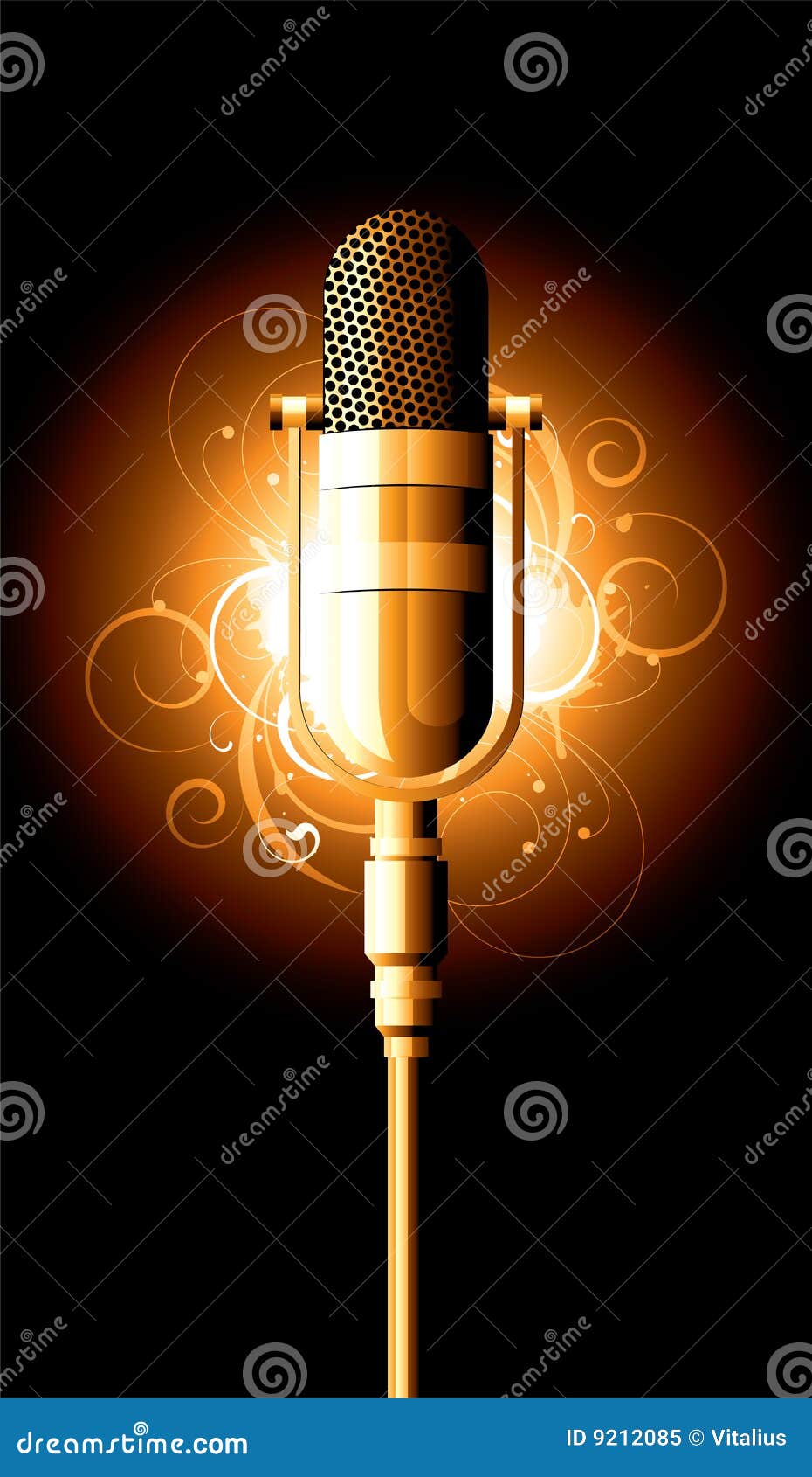 Microphone illustration stock vector. Illustration of black - 9212085