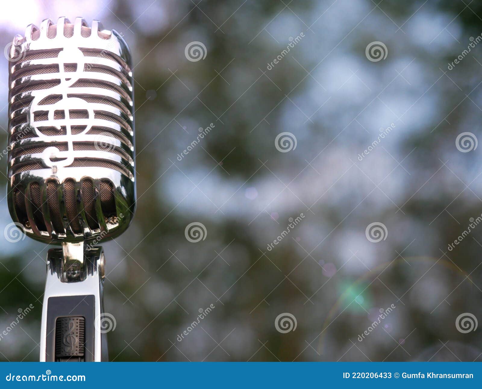 Microphone Image Used for Advertisement. Background is Bokeh Stock ...