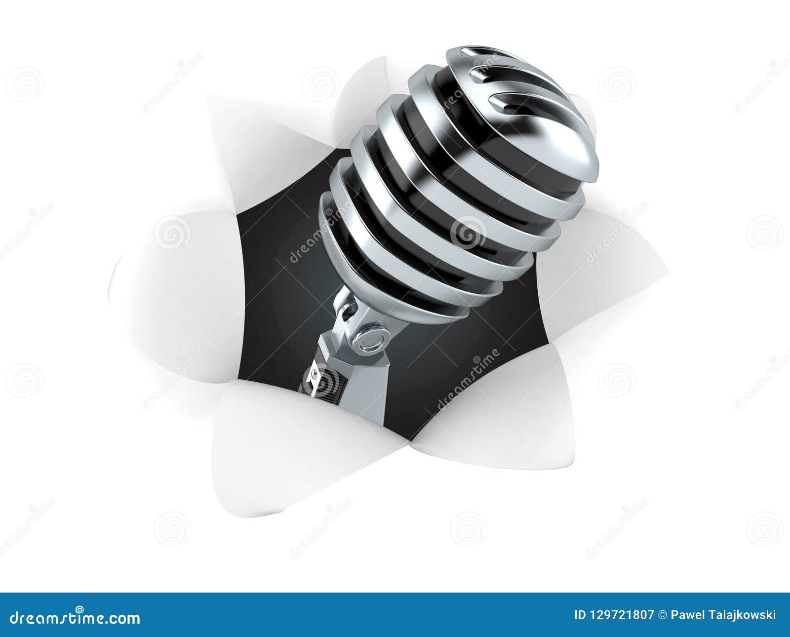 Microphone Inside Hole from Torn Paper Stock Illustration ...