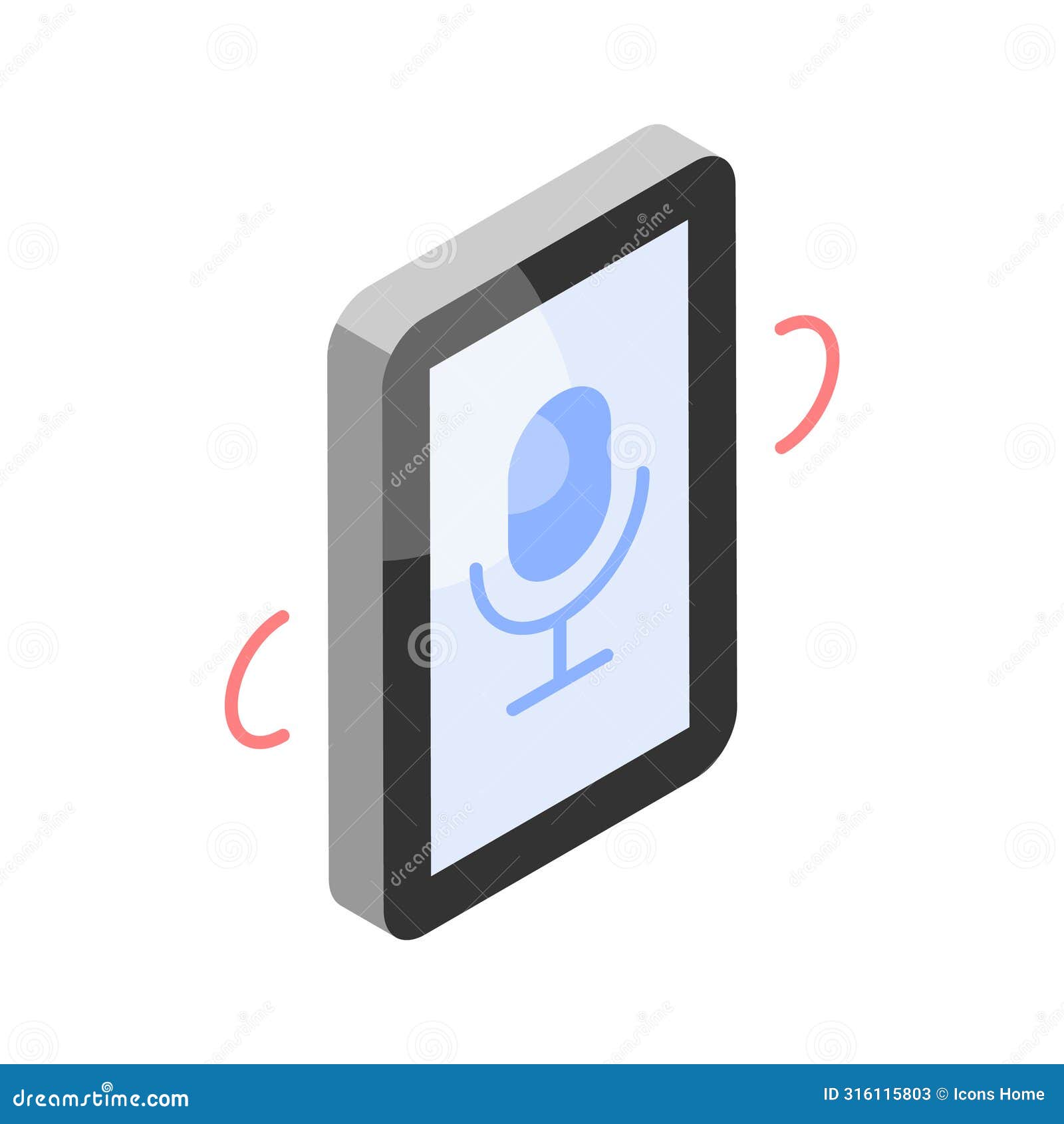 Microphone Inside Mobile, Concept Icon of Voice Recorder, Audio ...
