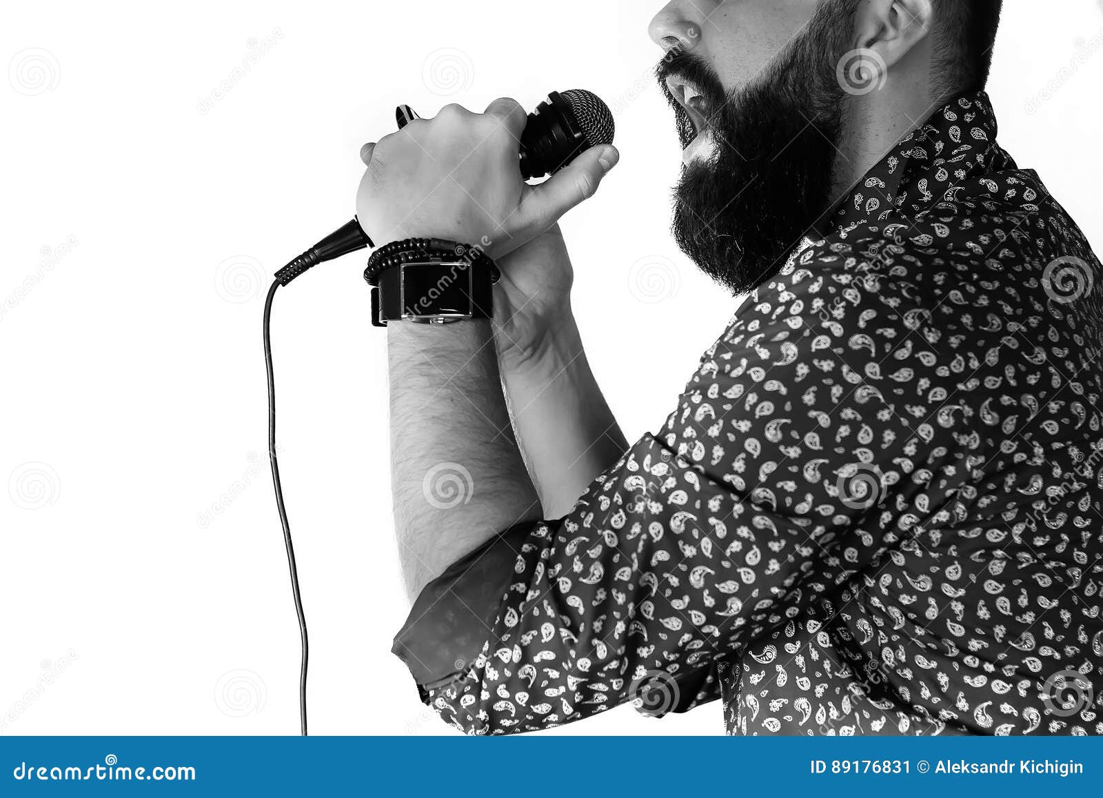 Microphone Isolated Man Hand Stock Image - Image of posing, musician ...