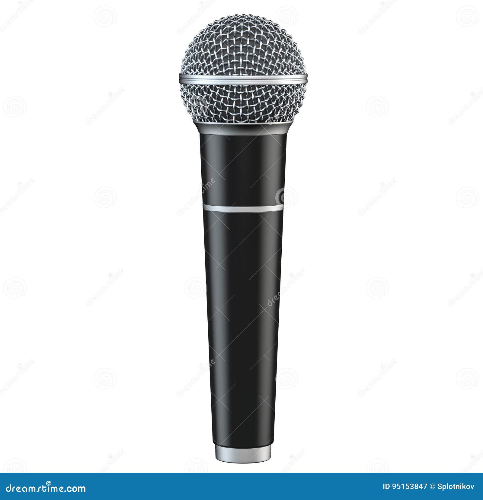 Microphone Isolated on White Background 3D Render. Stock Illustration ...