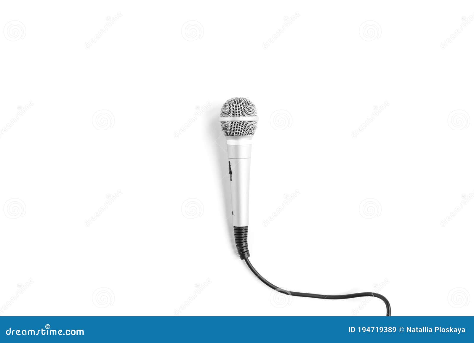Microphone Isolated on White Background Stock Image - Image of handset ...
