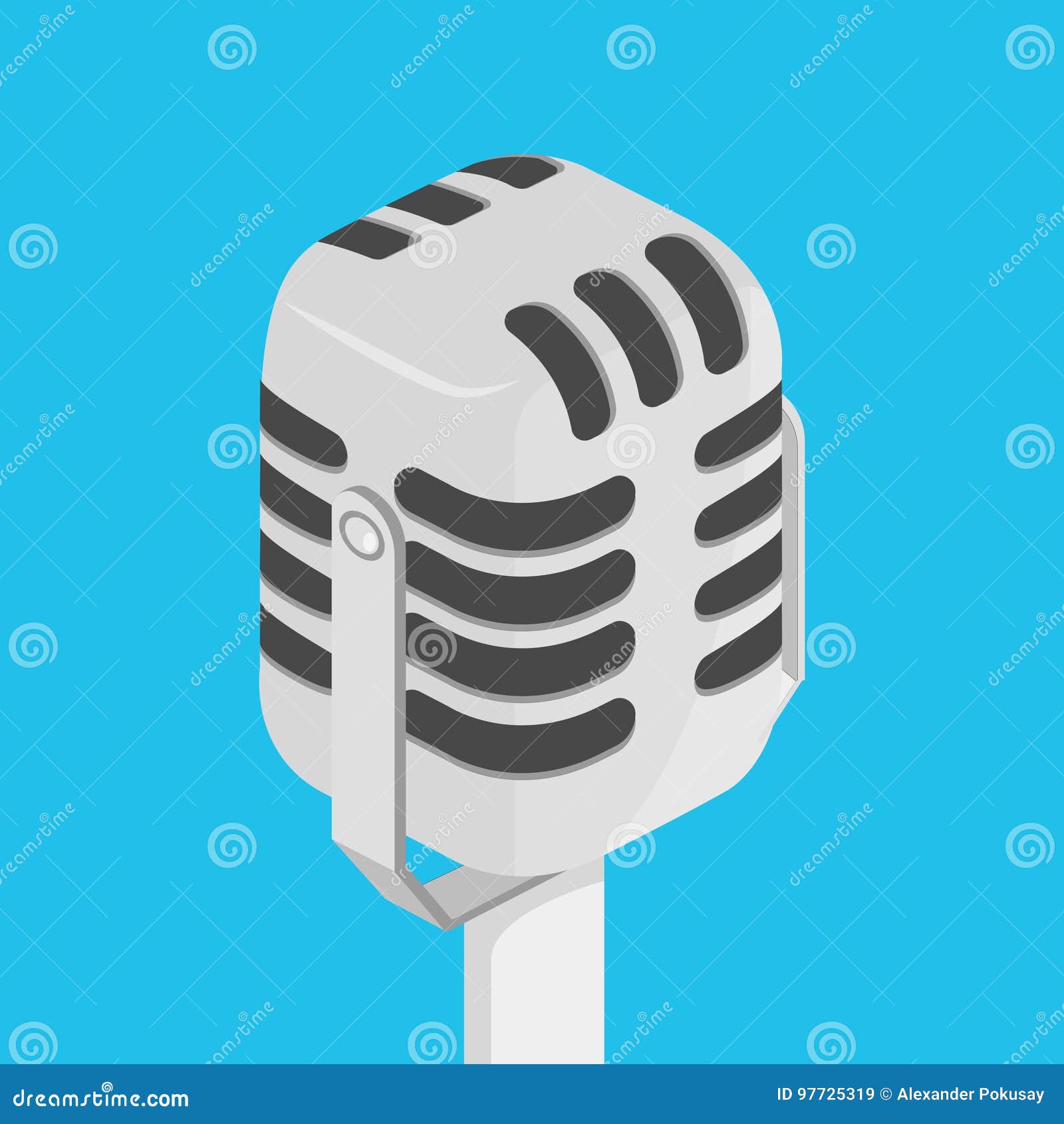 Microphone Isometric Vector Illustration Stock Vector - Illustration of ...