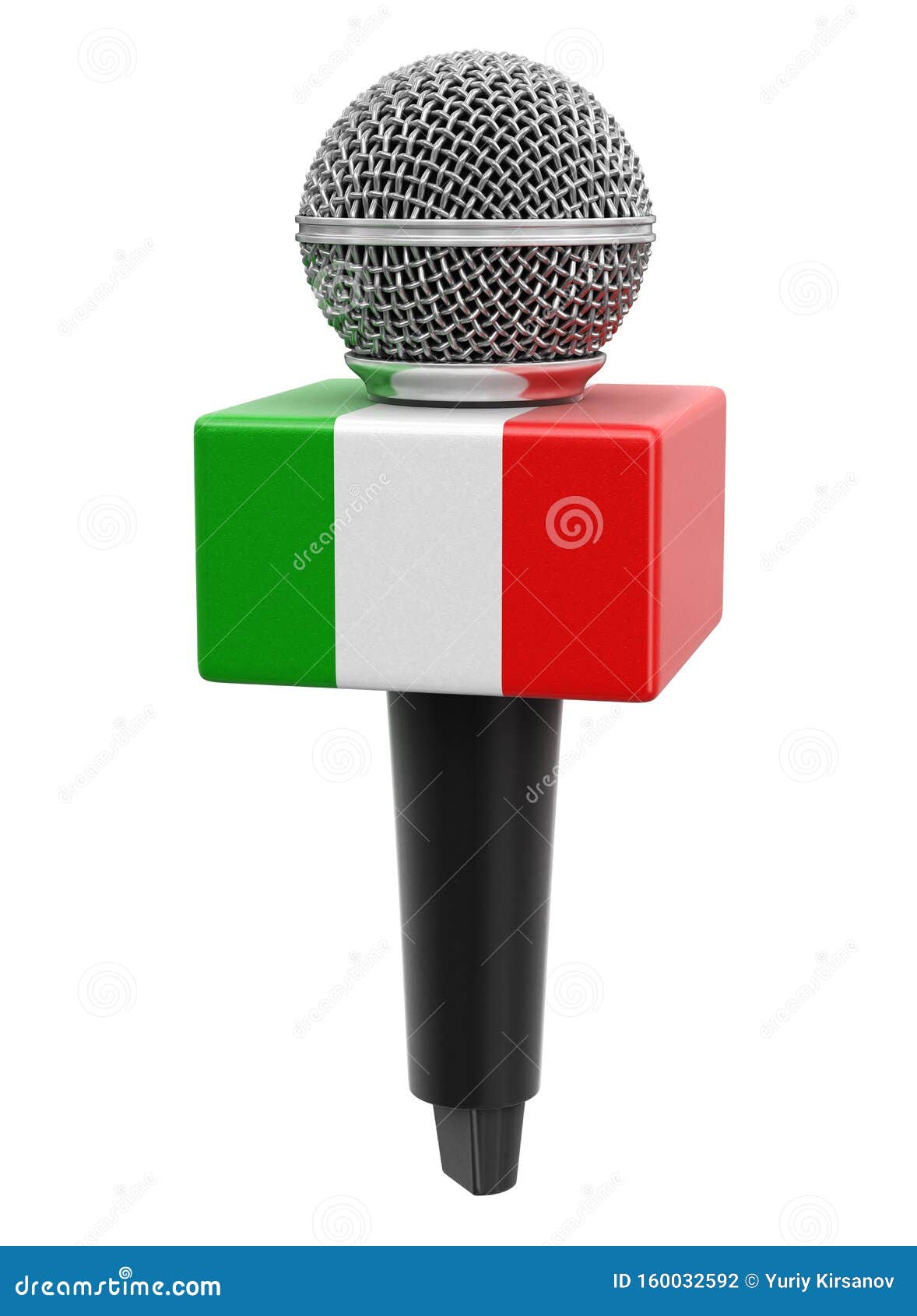 Microphone with Italian Flag. Image with Clipping Path Stock ...