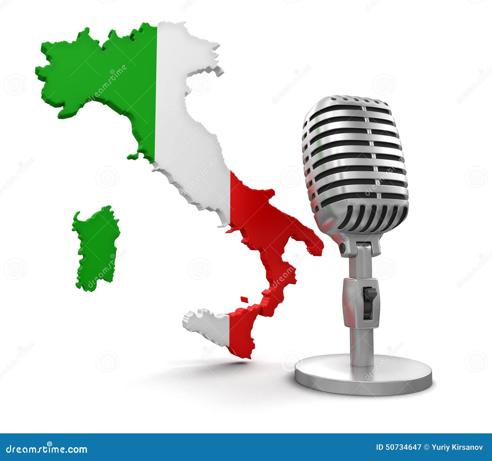 Microphone and Italy (clipping Path Included) Stock Illustration ...