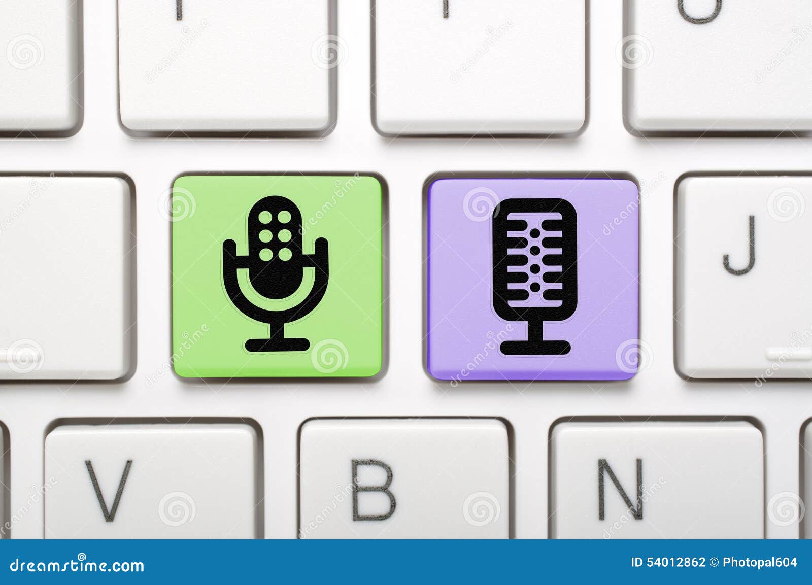 Microphone key on keyboard stock photo. Image of purple - 54012862