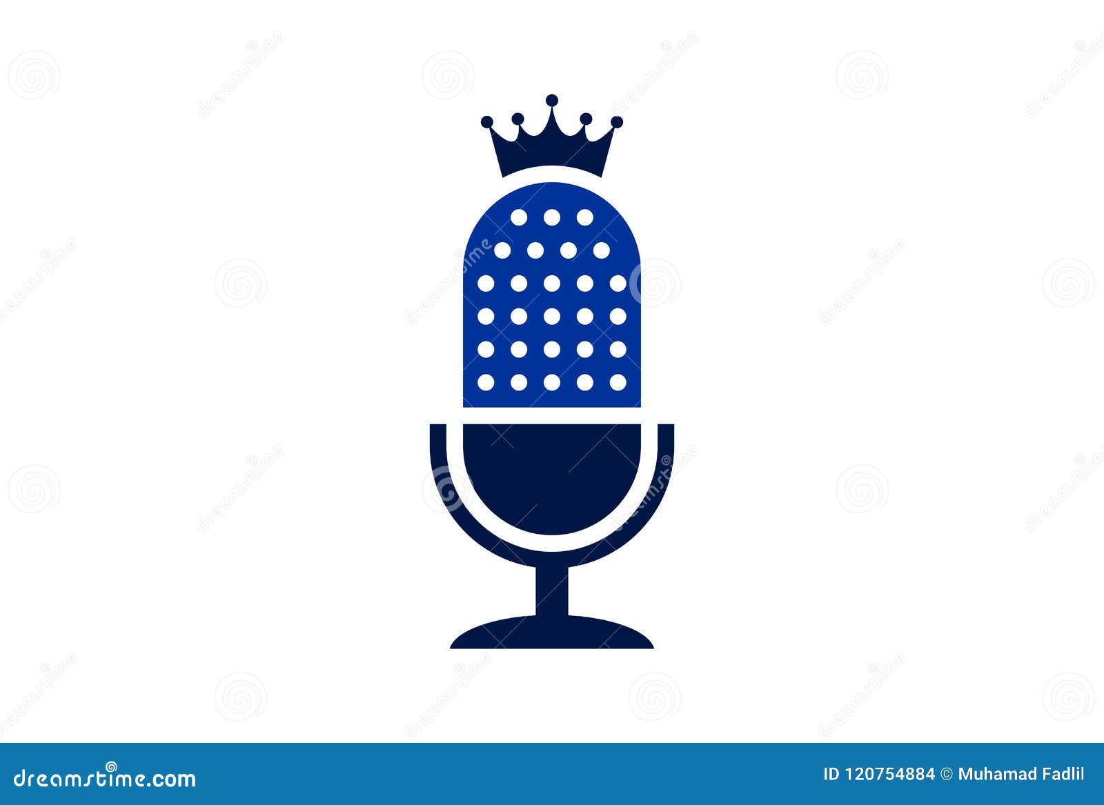 Microphone king logo icon stock vector. Illustration of fashion - 120754884
