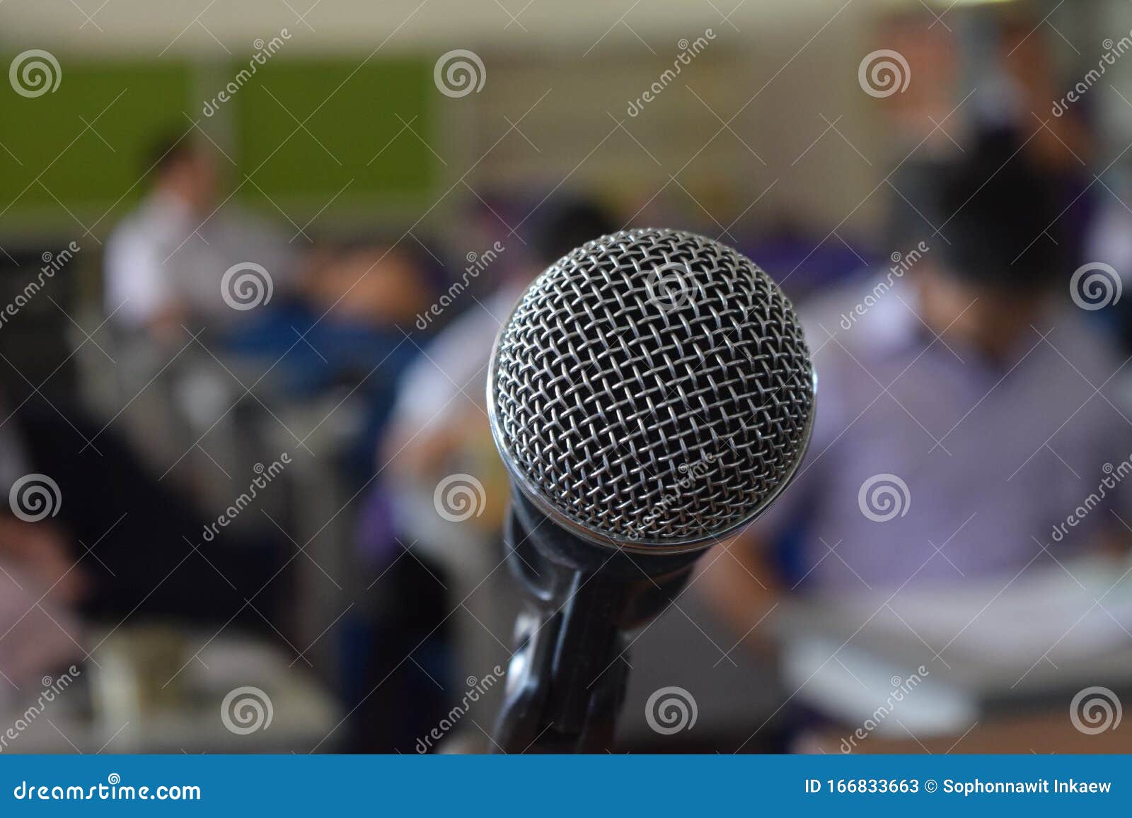 Microphone in Learning Classroom Stock Image - Image of large, growers ...