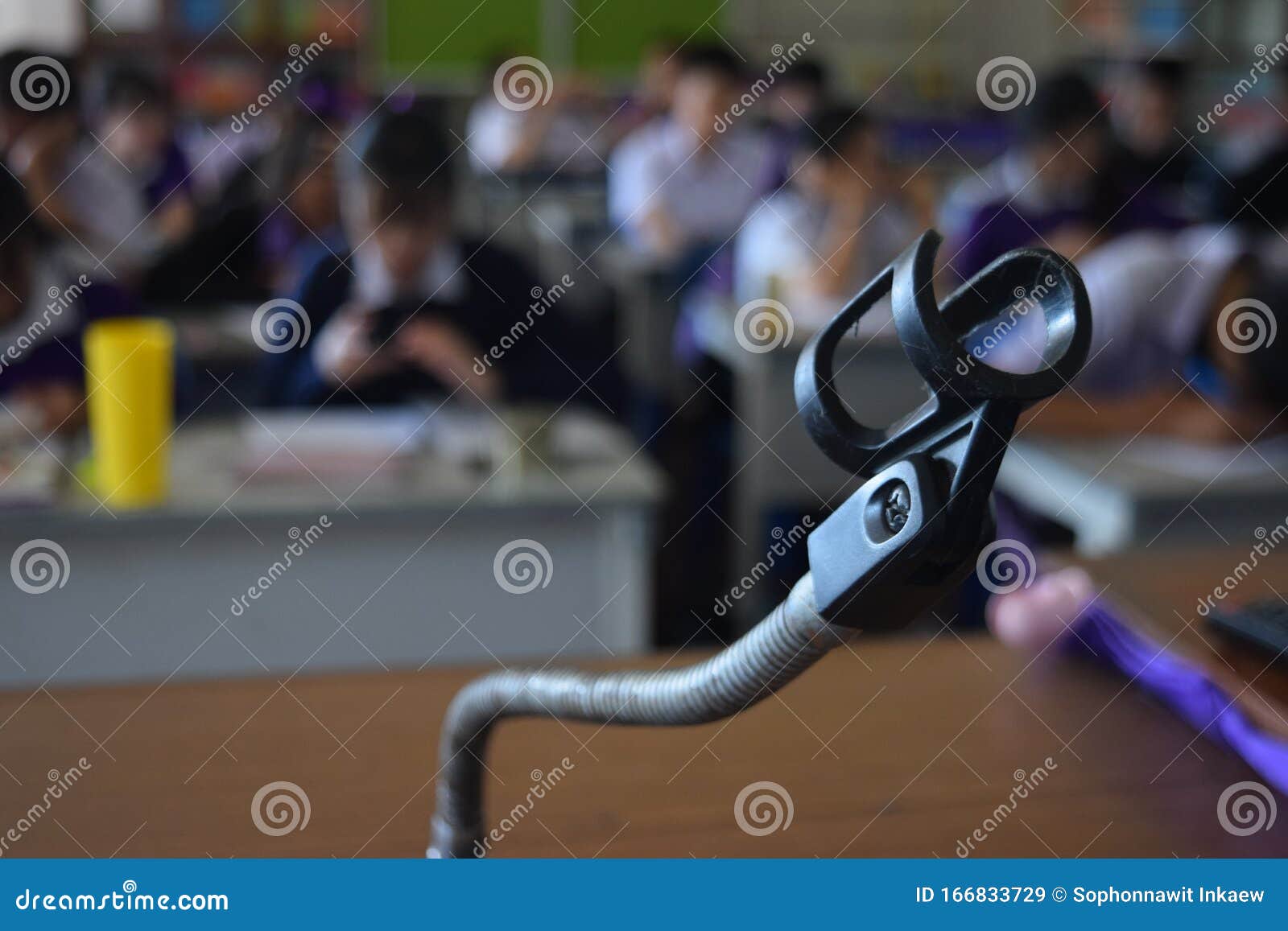 Microphone in Learning Classroom Stock Image - Image of isolated ...
