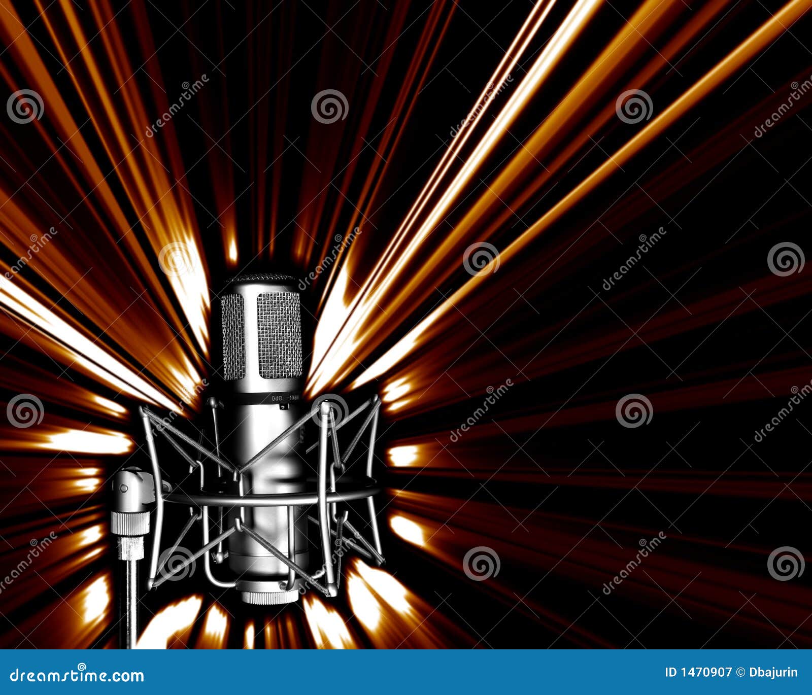 Microphone with a Light Explos Stock Illustration - Illustration of ...