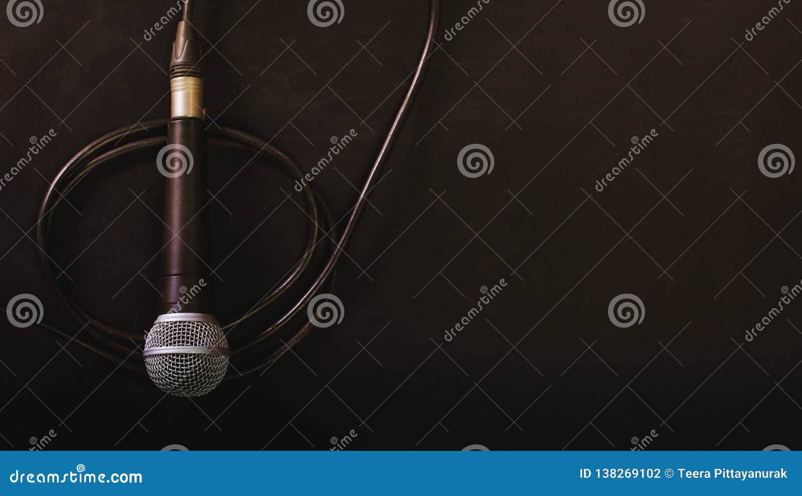 Microphone and Line on the Blackboard Stock Photo - Image of hand ...