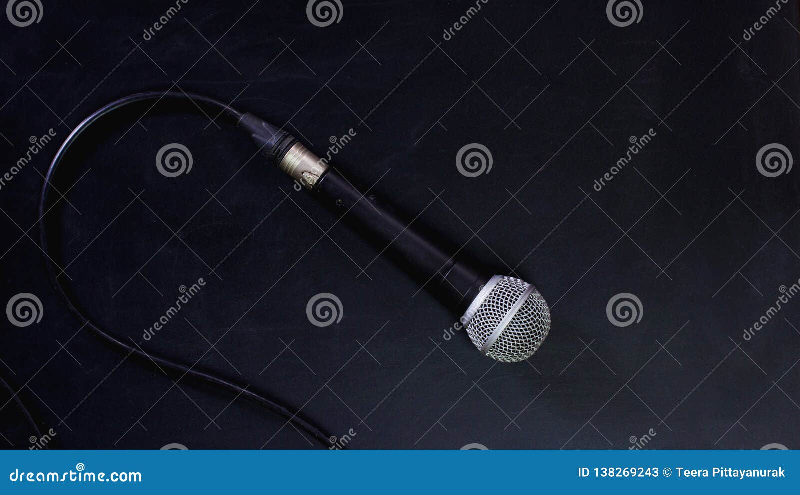 Microphone and Line on the Blackboard Stock Illustration - Illustration ...