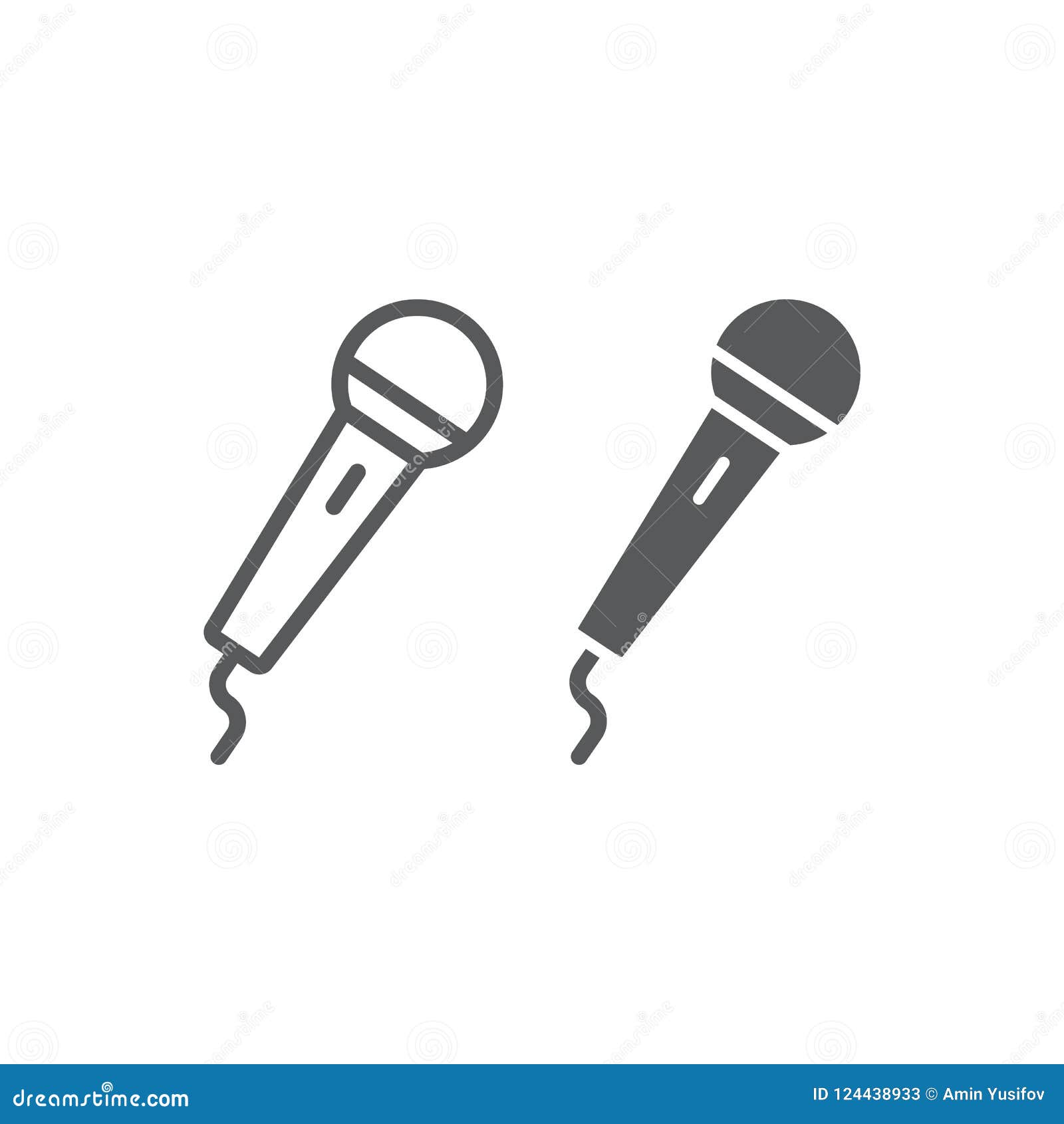 Microphone Line and Glyph Icon, Electronic Device Stock Vector ... Microphone Line and Glyph Icon, Electronic Device Stock Vector ...