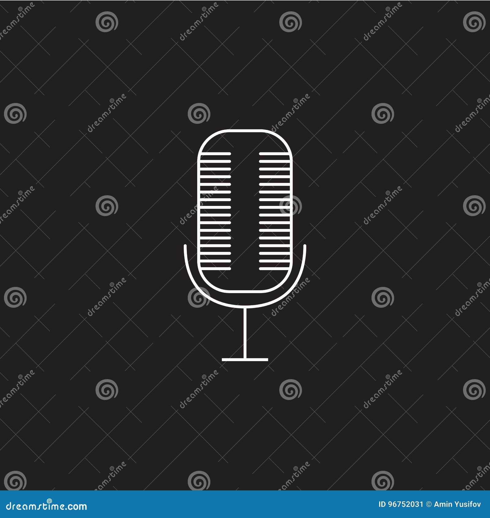 Microphone Line Icon, Outline Vector Logo Stock Vector - Illustration ...