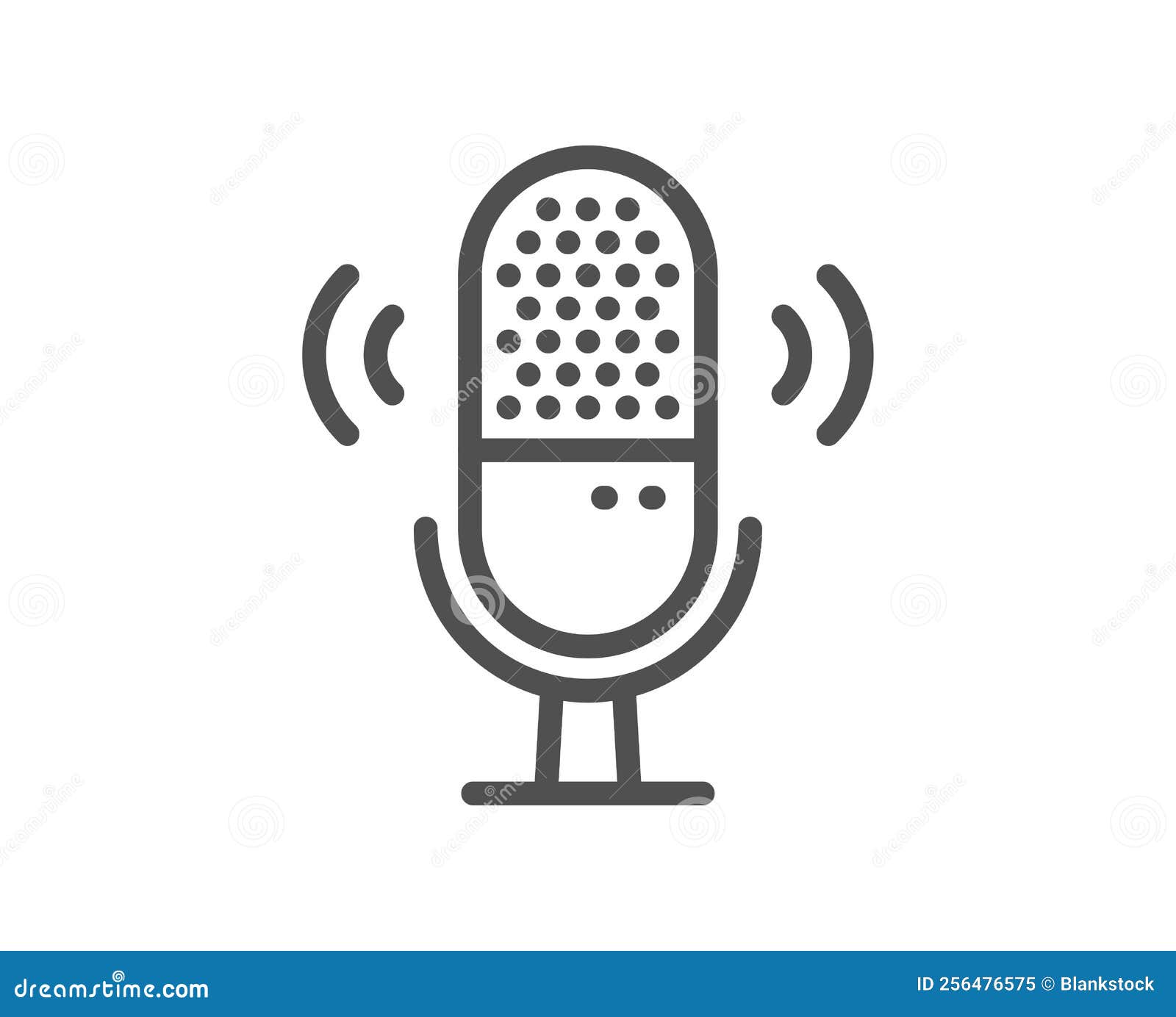 Microphone Line Icon. Studio Mic Sign. Vector Stock Illustration ...