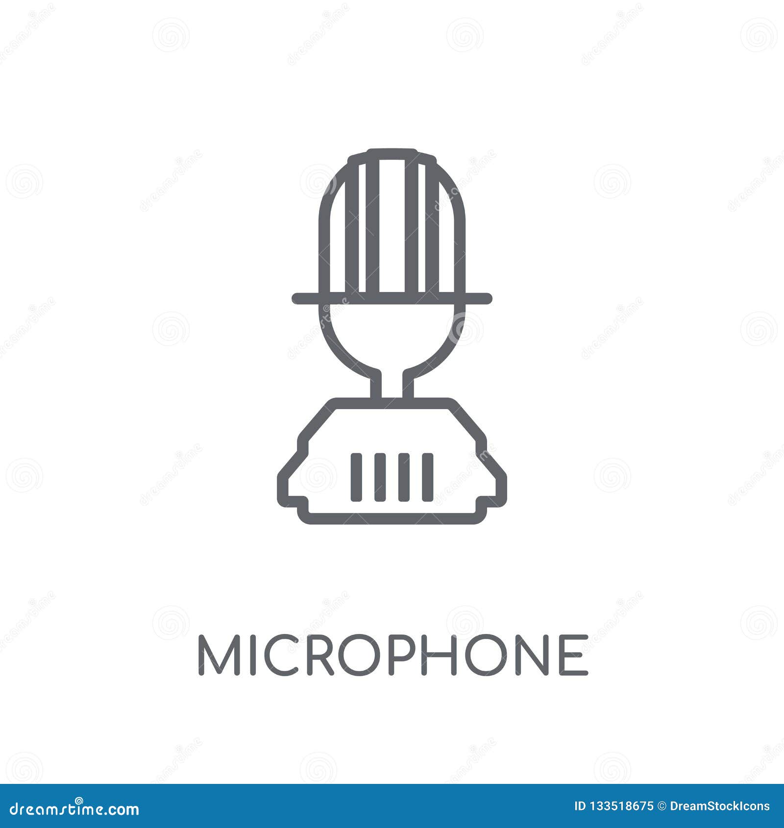 Microphone Linear Icon. Modern Outline Microphone Logo Concept O Stock ...