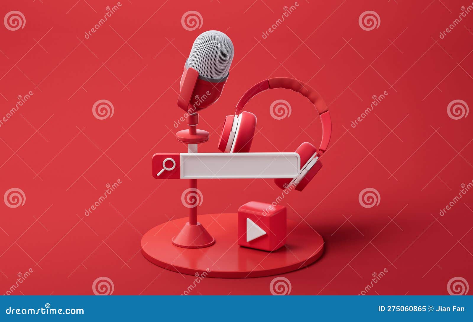 Microphone and Live Streaming, 3d Rendering Stock Illustration ...