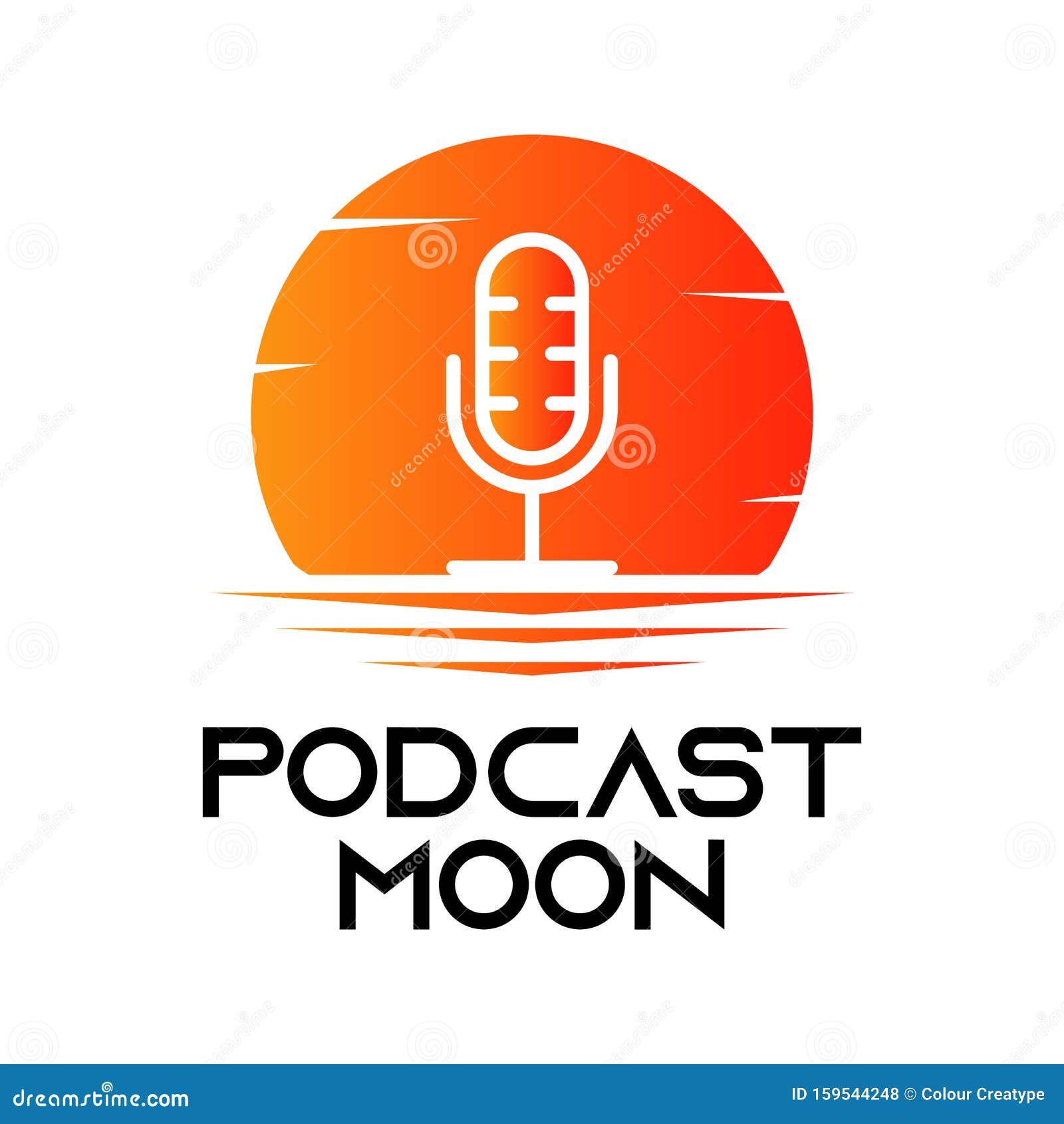 Microphone Logo Design with the Moon Ilustrator Stock Vector ...