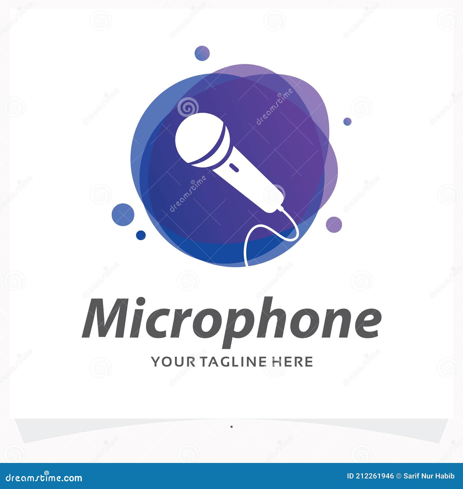 Microphone Logo Design Template Stock Vector - Illustration of creative ...