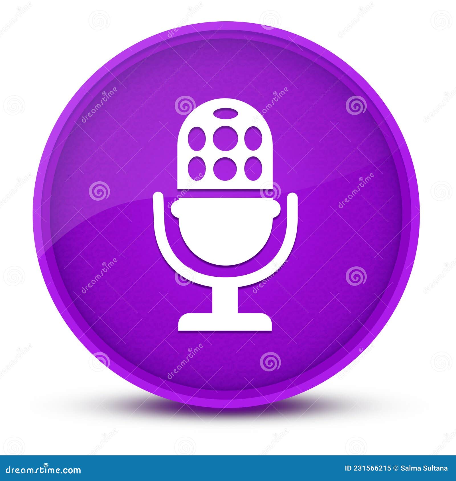Microphone Luxurious Glossy Purple Round Button Abstract Stock ...