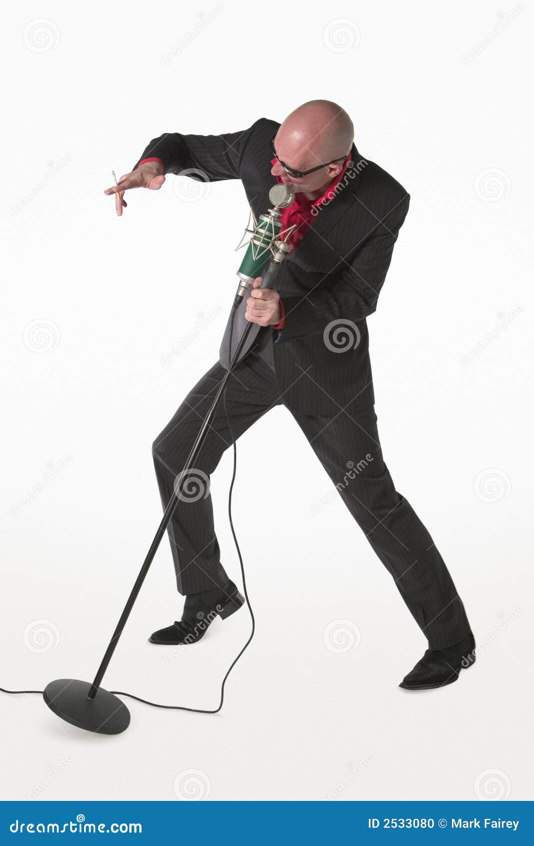 Microphone man stock photo. Image of mount, fashion, bald - 2533080