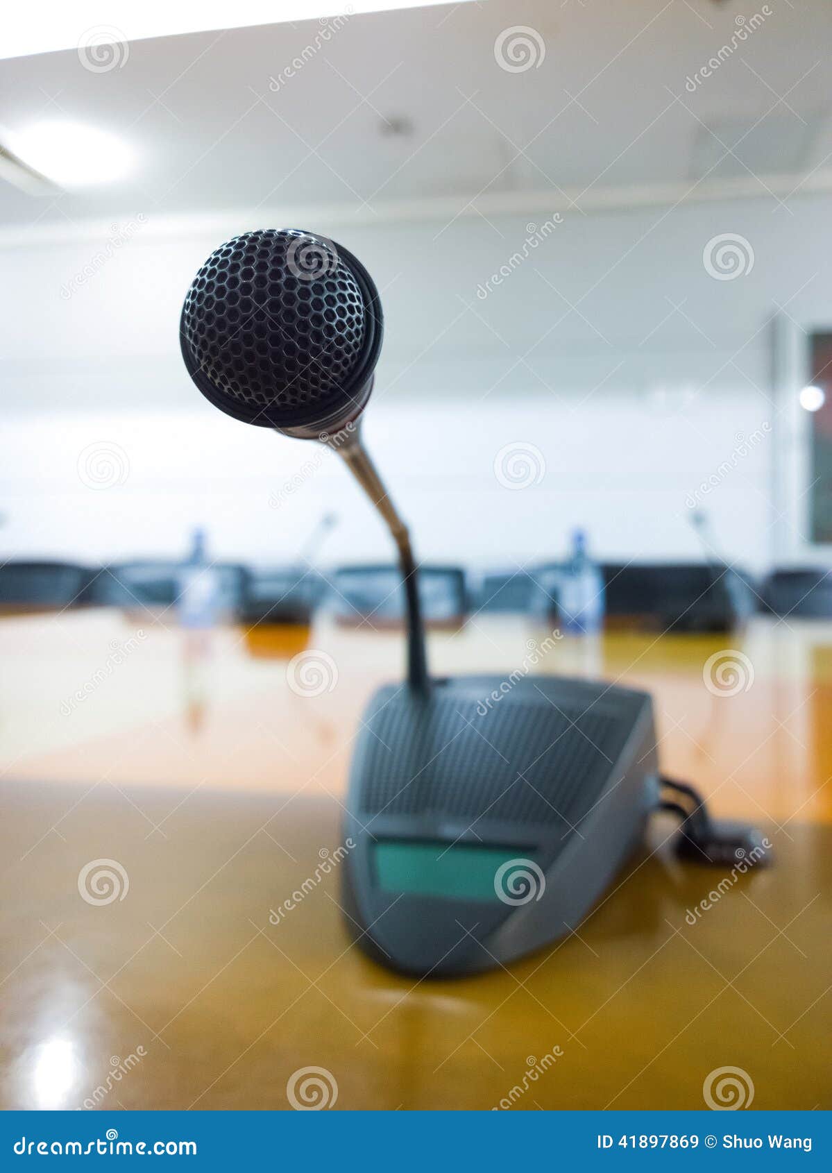 Microphone in meeting room stock image. Image of business - 41897869