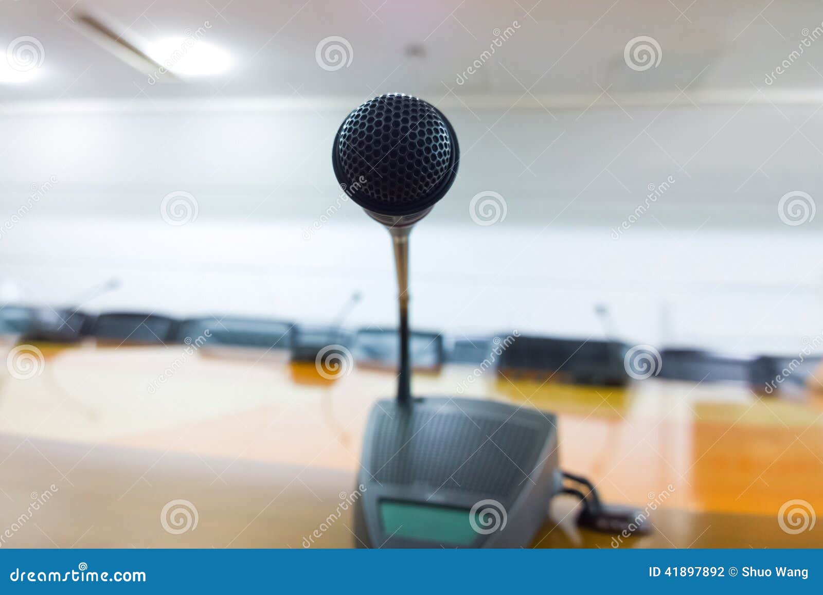 Microphone in meeting room stock photo. Image of furniture - 41897892