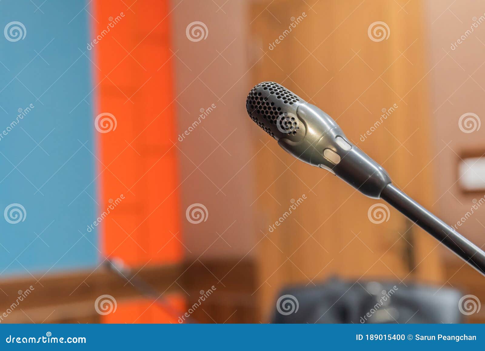 Microphone in Meeting Room. Stock Photo - Image of adult, auditorium ...