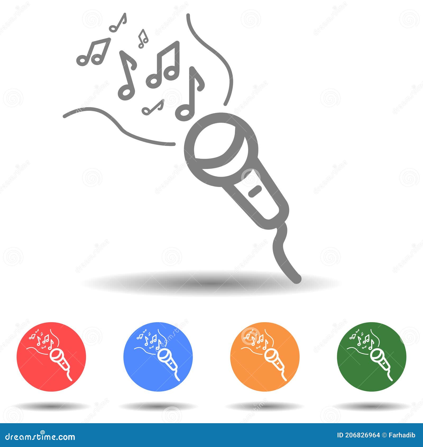 Microphone Signs - Different Vector Illustrations - Isolated On White ...